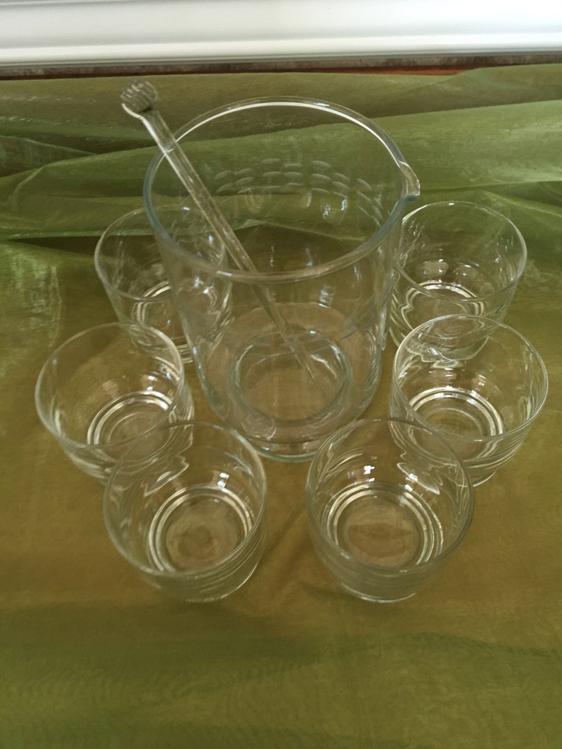Vintage Crystal Barware Set - Etsy