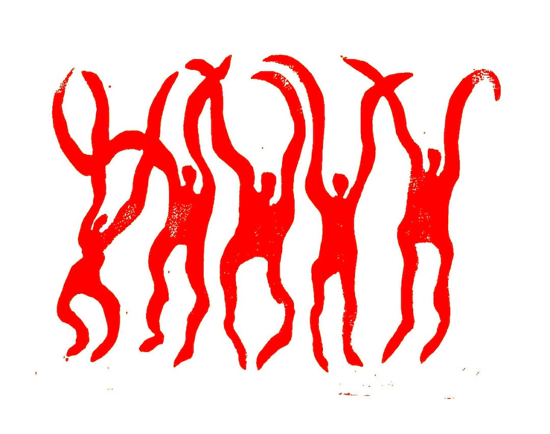 Dancing People Linocut Print - Etsy