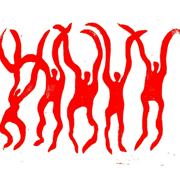 Linocut People Print - Etsy