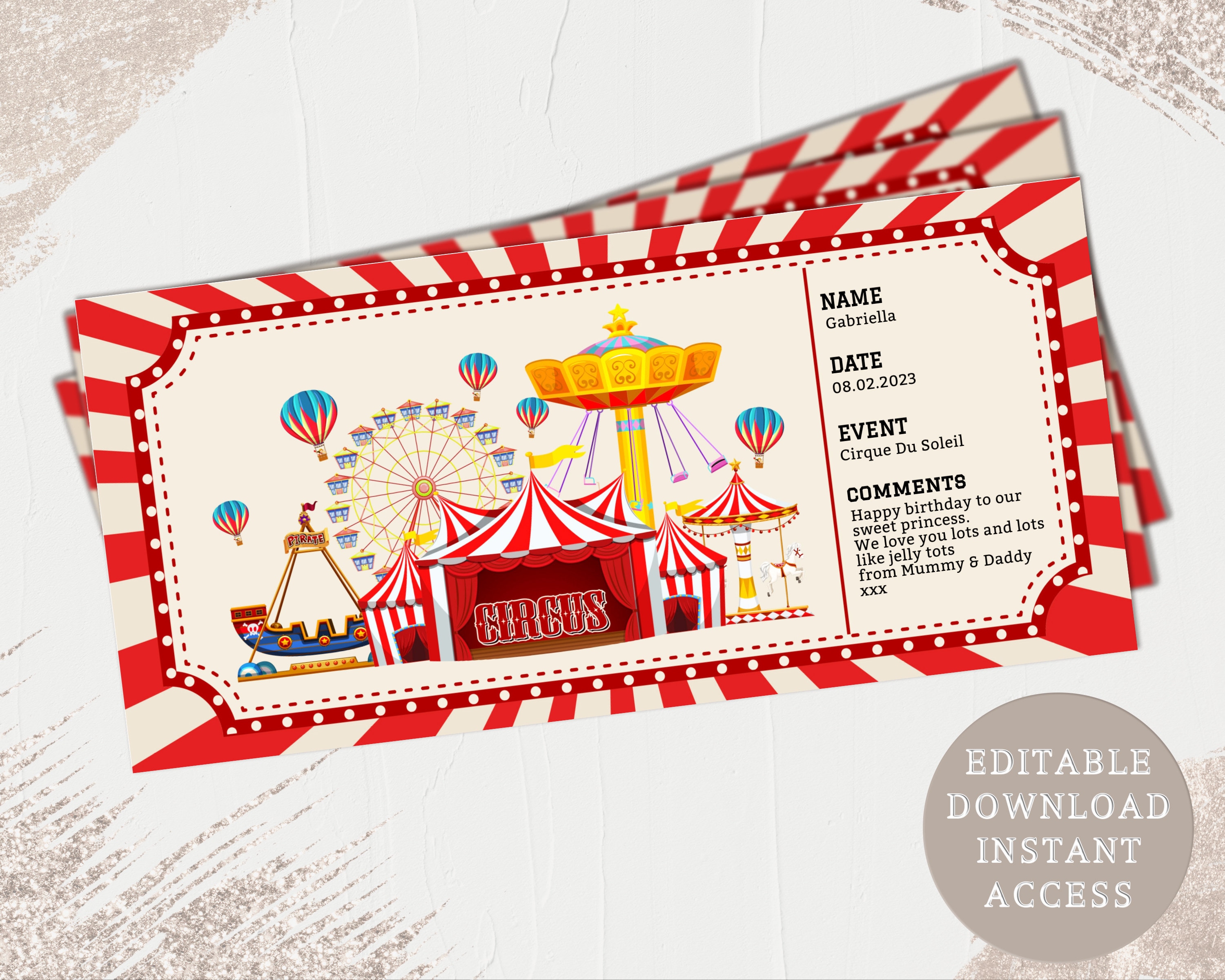 Boleto de circo invitación de circo tarjeta de embarque - Etsy México