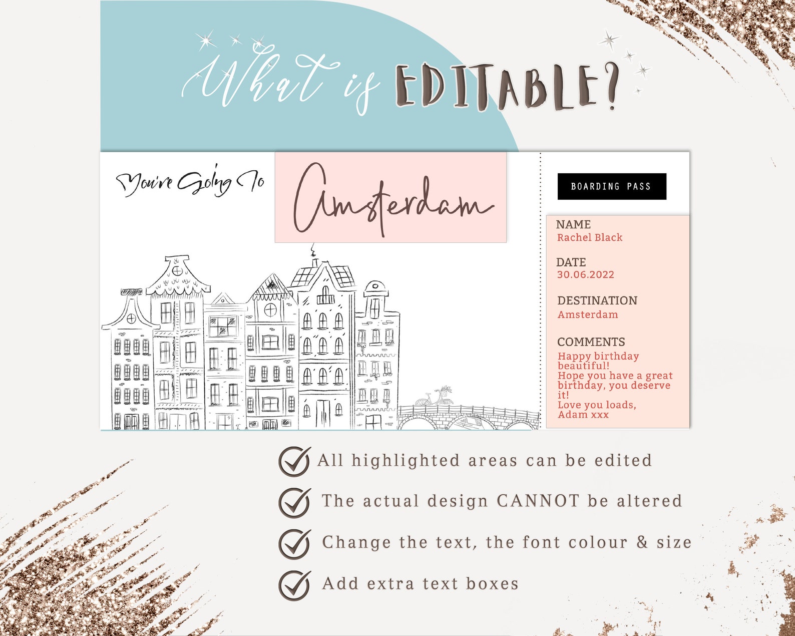 Printable Amsterdam Break Ticket, Surprise Gift, Ferry Ticket ...