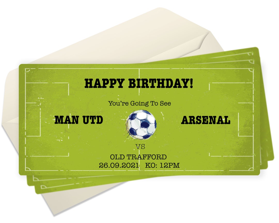 Surprise Gift Football Match Ticket Ticket Templates - Etsy UK