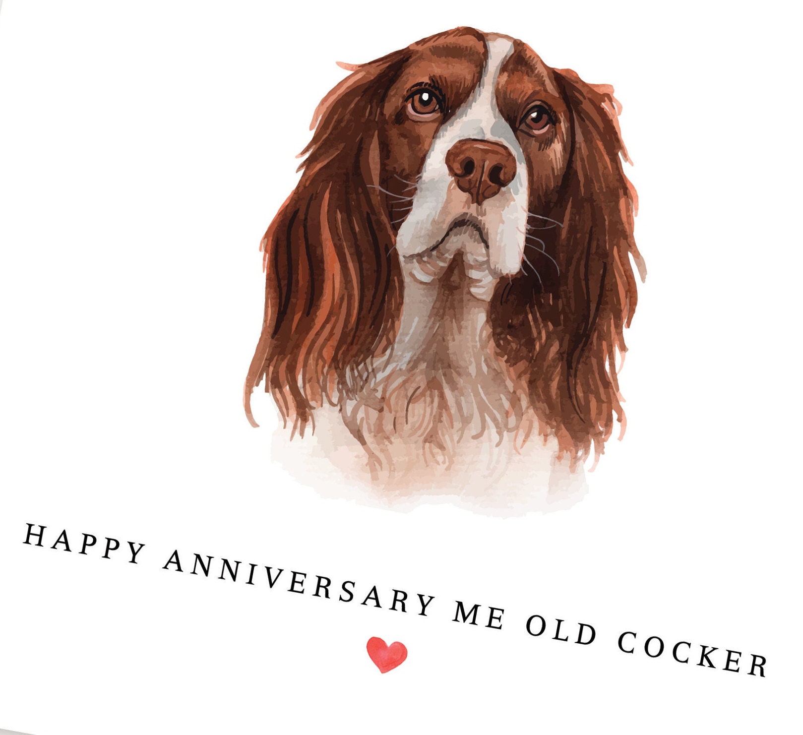 Watercolour Cocker Spaniel Anniversary Card Cockney Slang Me - Etsy