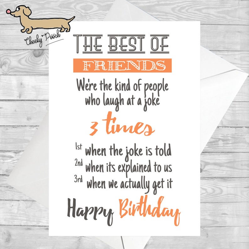 Happy birthday Best Friend BFF BAE Joke Funny | Etsy