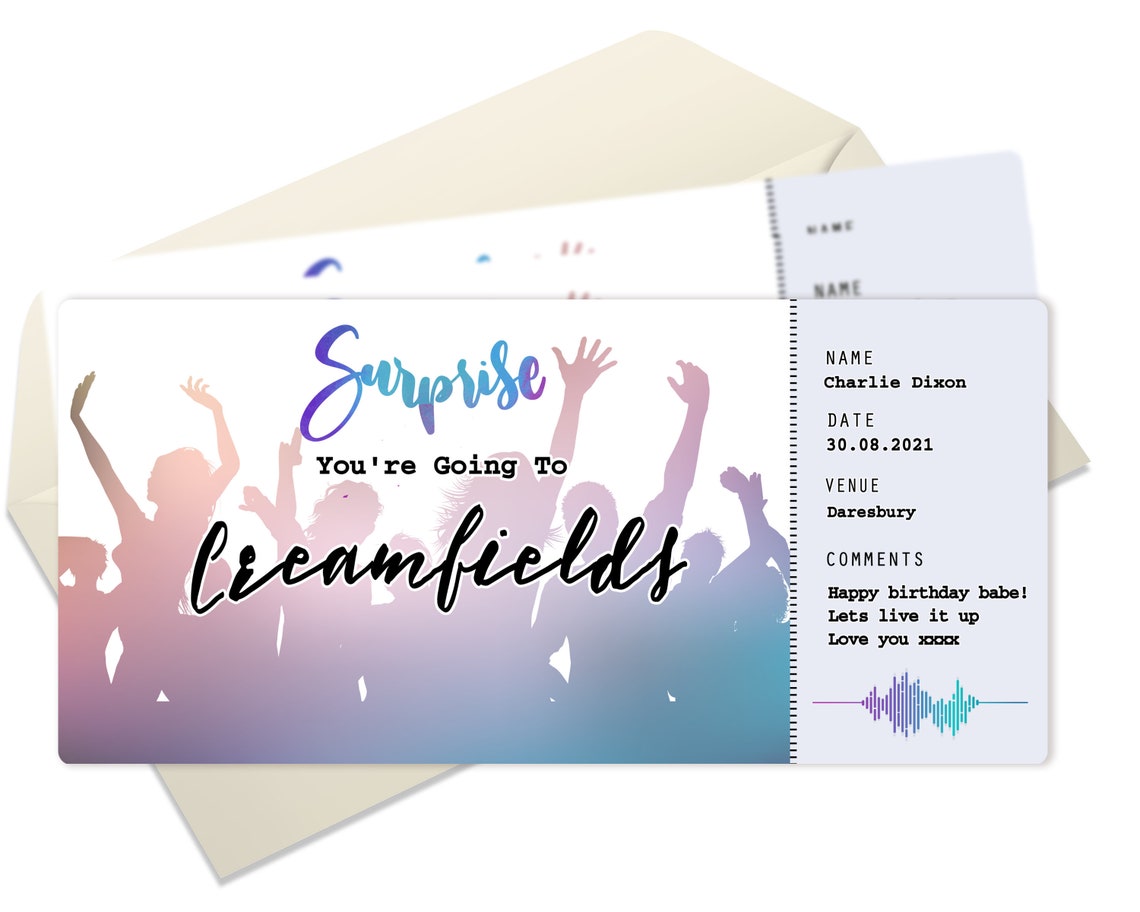Dance Music Gig Ticket Concert Ticket SURPRISE Gift Ticket - Etsy