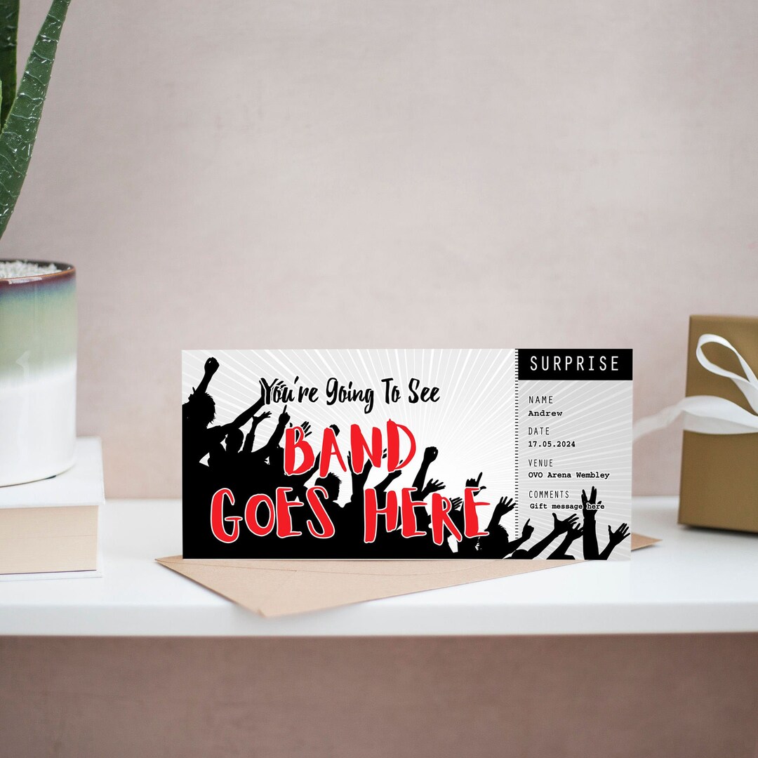 Concert Ticket, SURPRISE Gift, Ticket Template, Rock Concert, Band ...