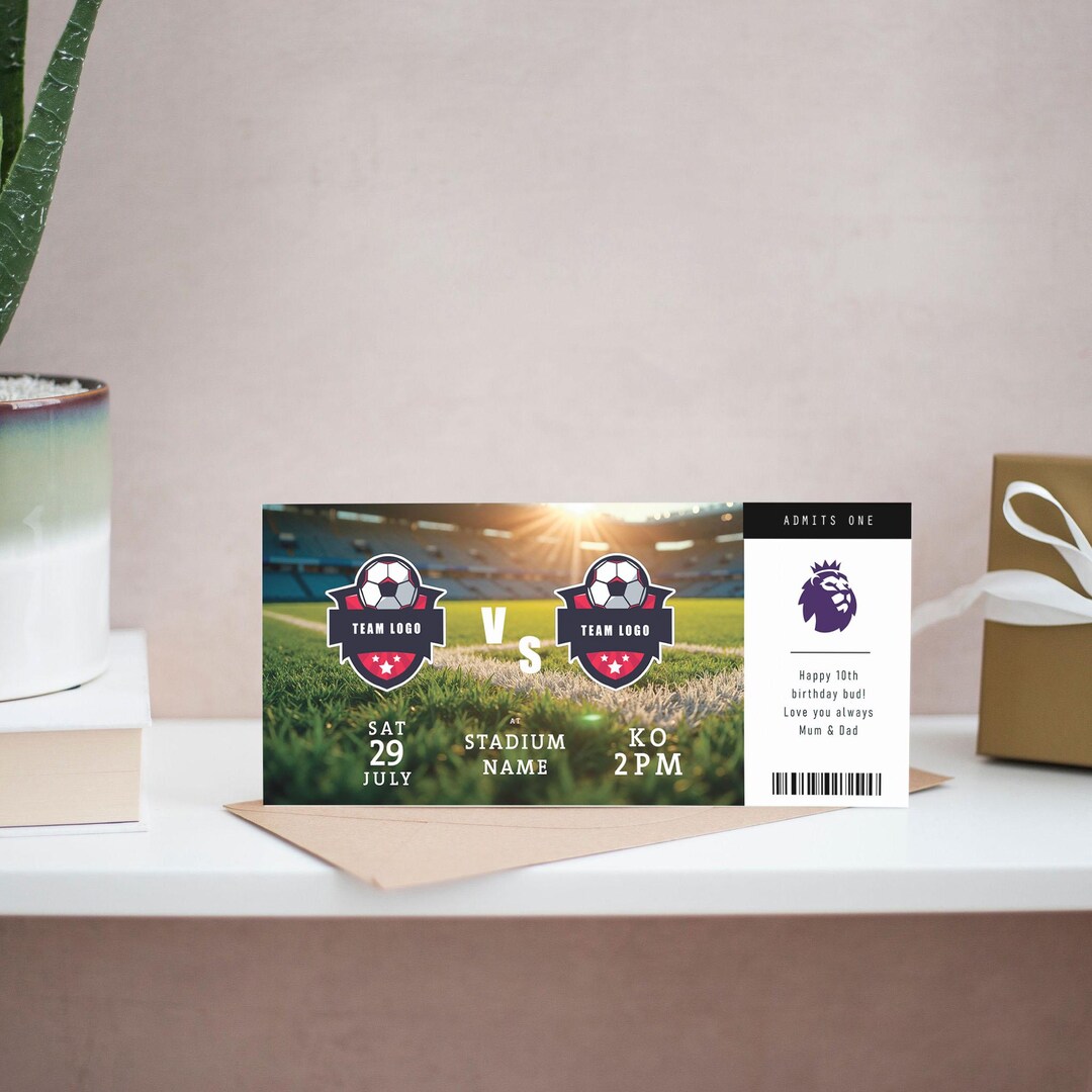 Football Matchday Ticket Reveal Card – Delight Footie Fans With the ...