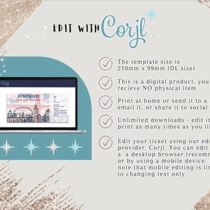 Printable London Break Trip Ticket, Ticket, Surprise Gift, London ...