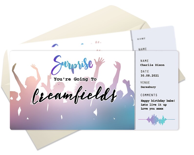 Electronic Music Concert Ticket SURPRISE Gift Ticket - Etsy