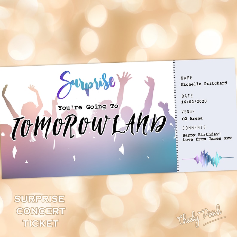 Dance Music Gig Ticket Concert Ticket SURPRISE gift Ticket | Etsy