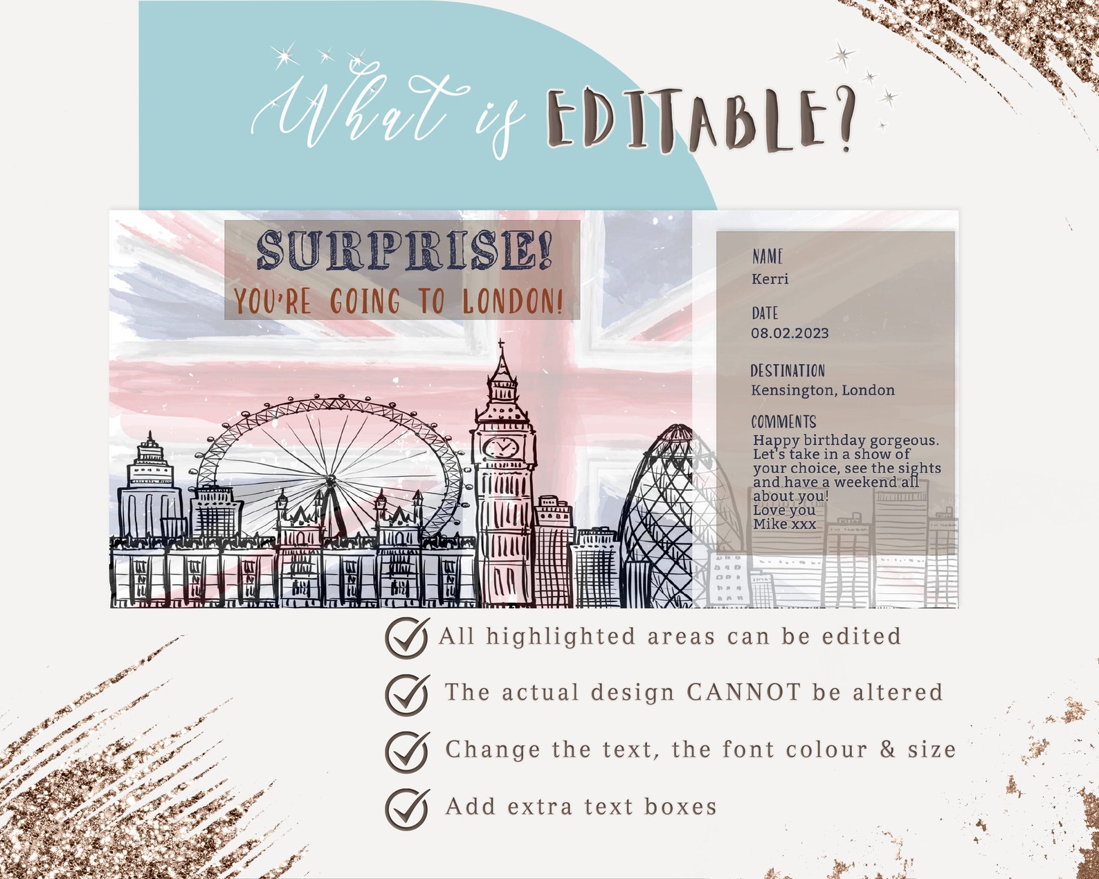 Printable London Break Trip Ticket Ticket Surprise Gift - Etsy UK