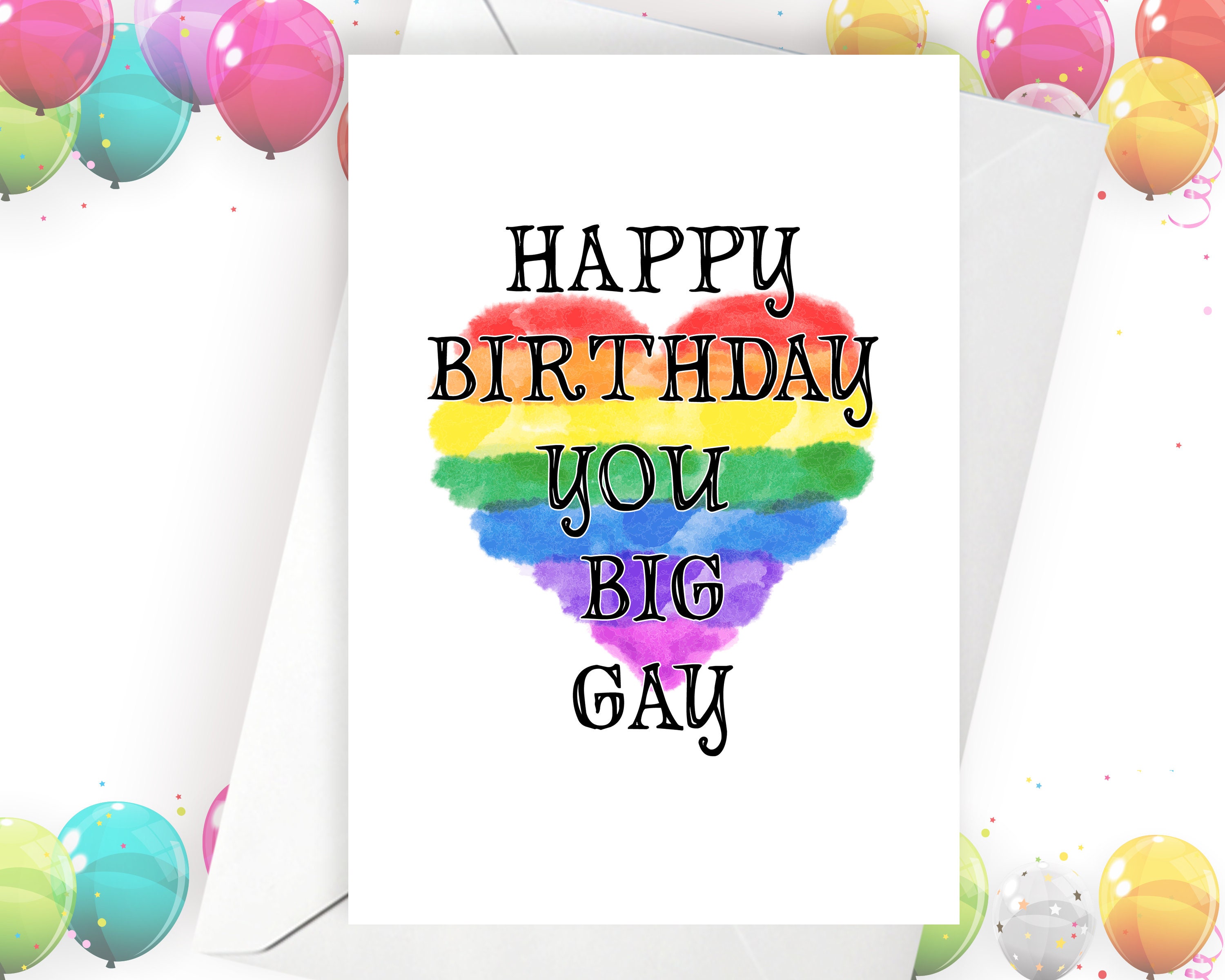 Happy Birthday You Big Gay LGBT Cards Birthday Card Pride - Etsy Finland