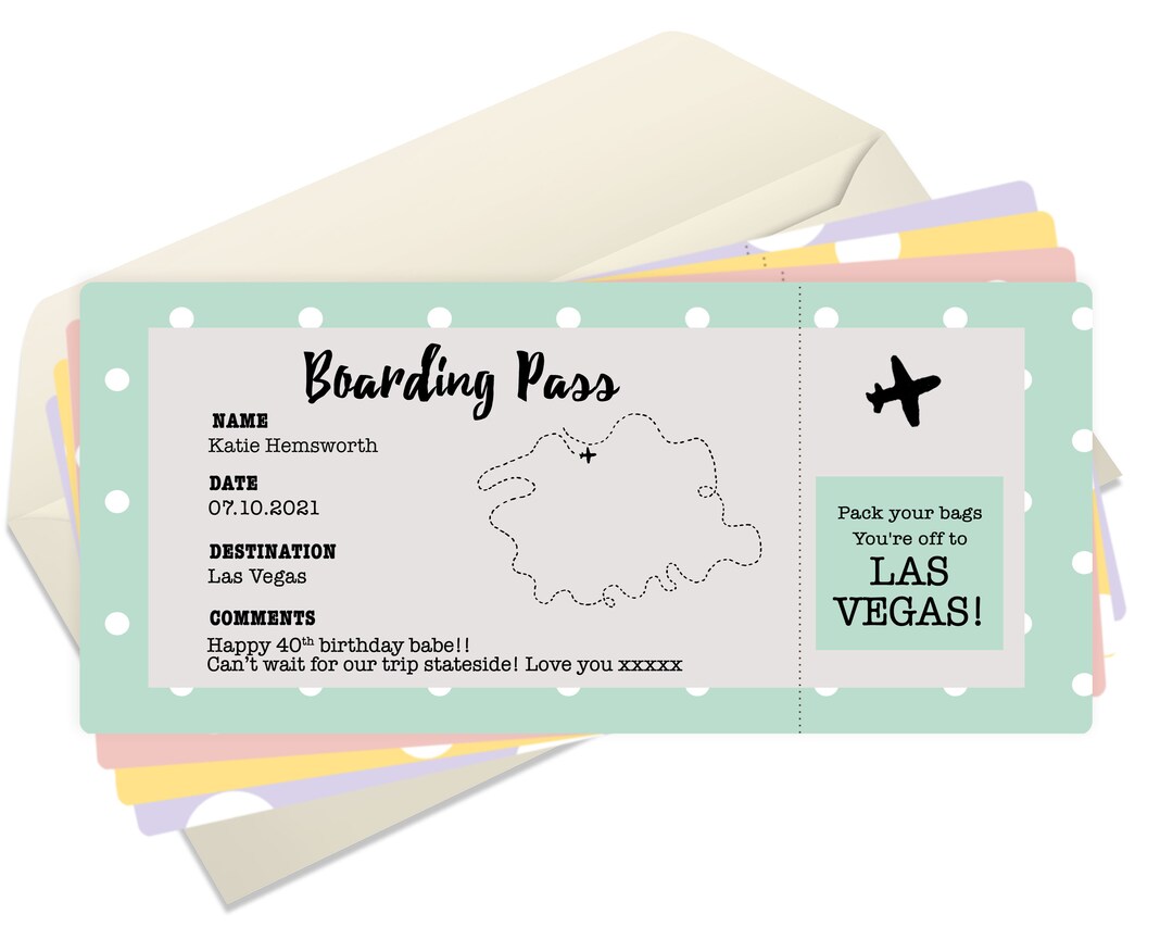 Surprise Trip, Boarding Card, Boarding Pass, Surprise Holiday Gift ...
