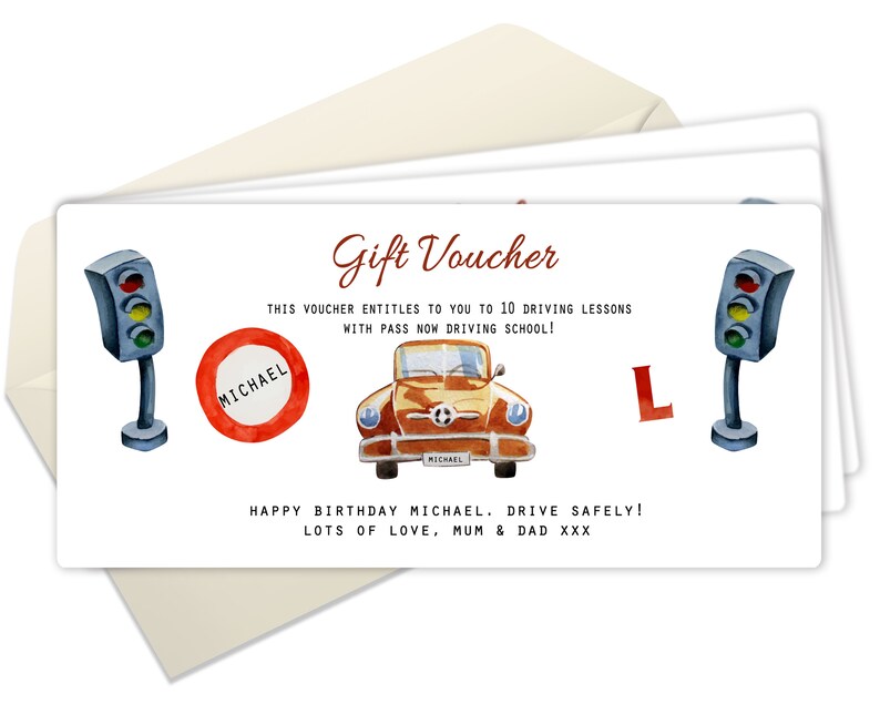Surprise Gift, Driving Lesson Voucher, Driving Gift, 17th Birthday Gift ...