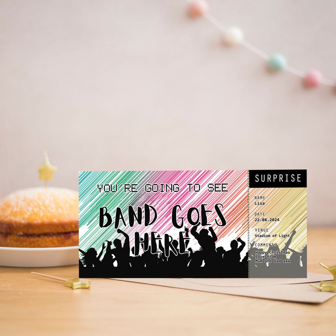Concert Ticket, SURPRISE Gift, Ticket Template, Rock Concert, Band ...