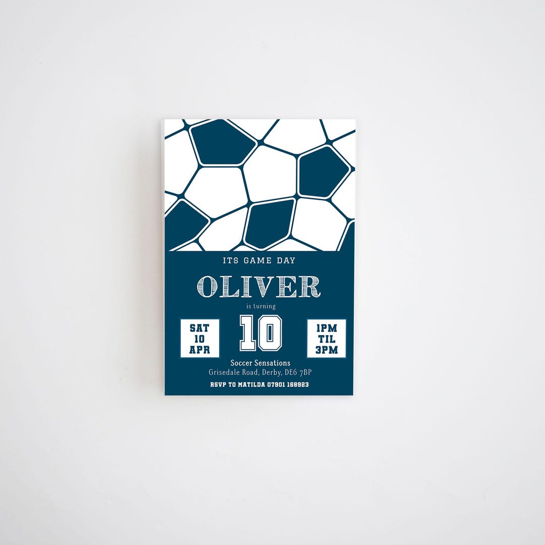 INSTANT DOWNLOAD - Blue Editable Any Age Football Party Invitation ...