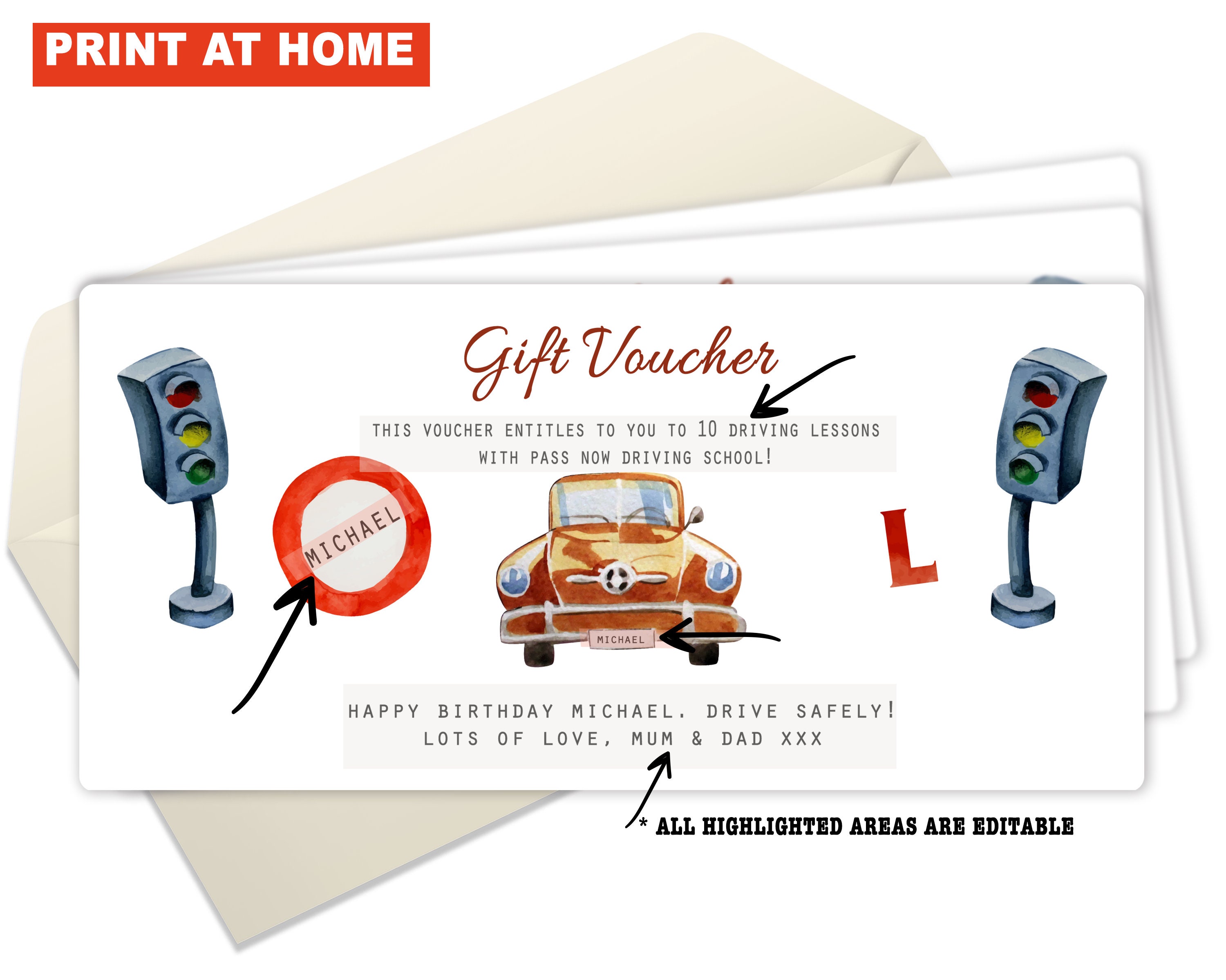 17th Birthday Gift Driving Lesson Voucher Gift Voucher | Etsy UK