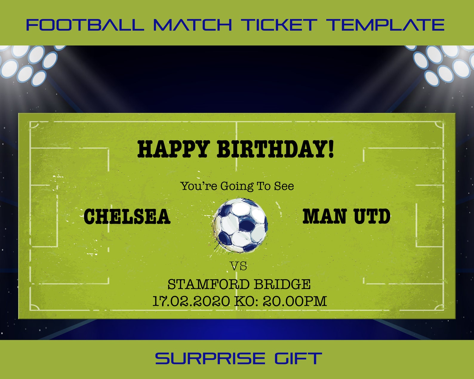 Football Ticket Surprise Gift Printable Football Ticket | Etsy