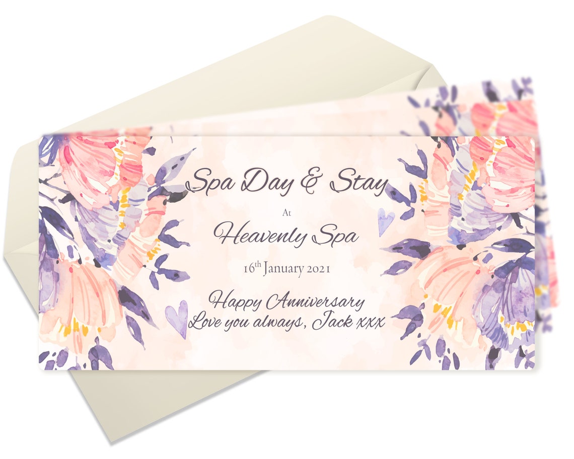 Pamper Day Gift Voucher Spa Voucher Mothers Day Birthday | Etsy
