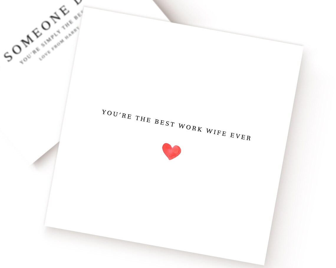 Work Wife Card for Coworker Work Wifey Card for Colleague - Etsy
