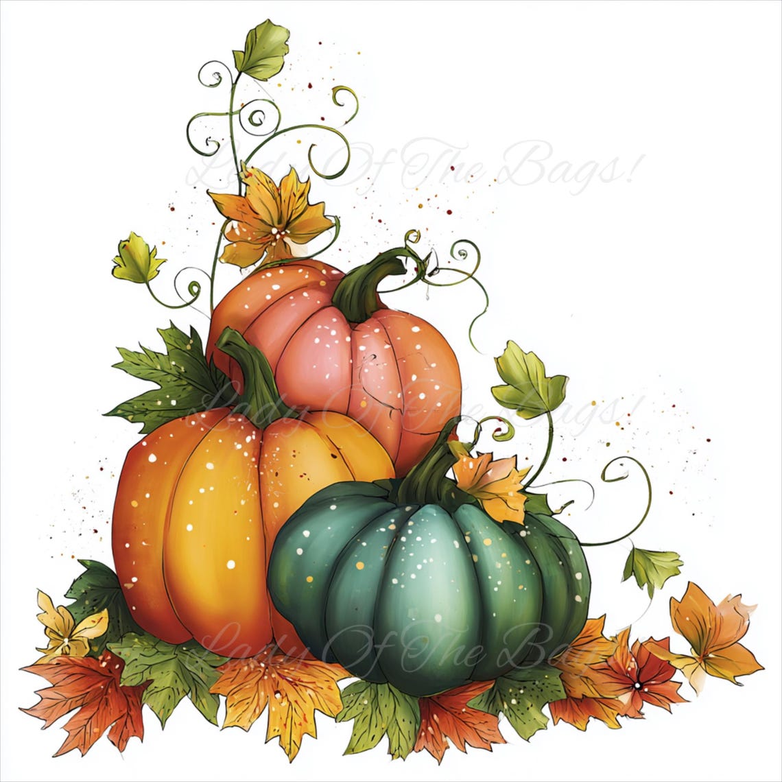 Pumpkin Clipart Set: Halloween, Fall, Thanksgiving (digital Download, 6 ...