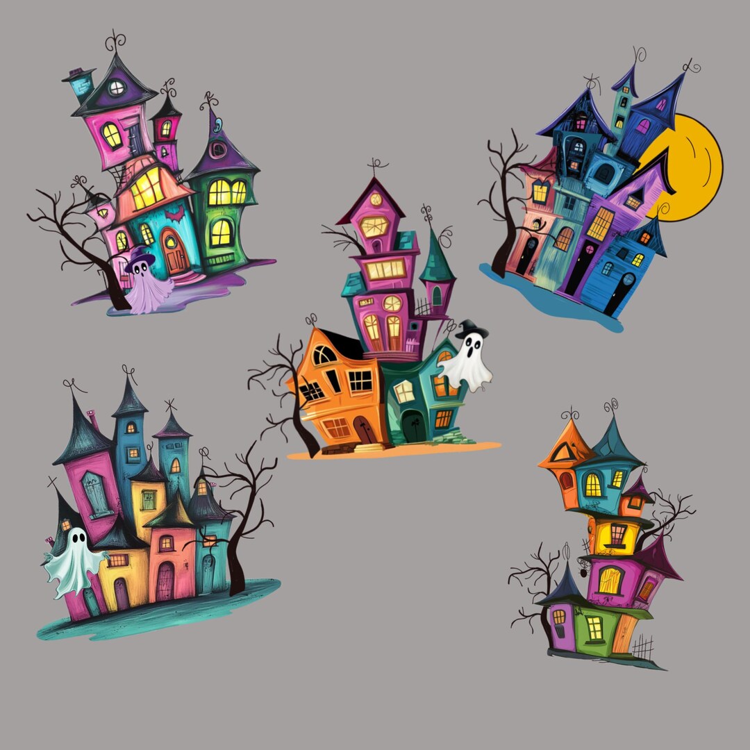 Digital Clipart, Halloween Clipart, Haunted House Clipart, Spooky House ...