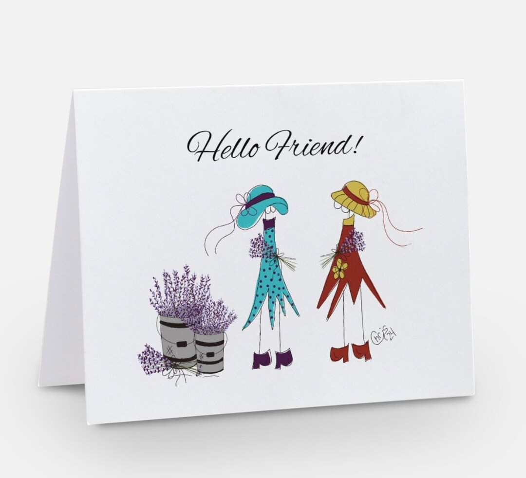 10 Note Cards Hello Friend - Etsy