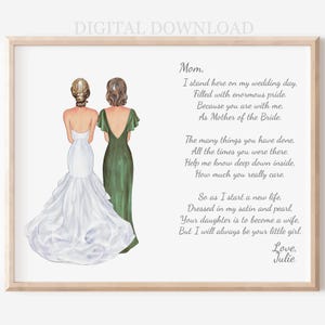 Mother of the Bride Personalized Wedding Gift Portrait, Custom ...