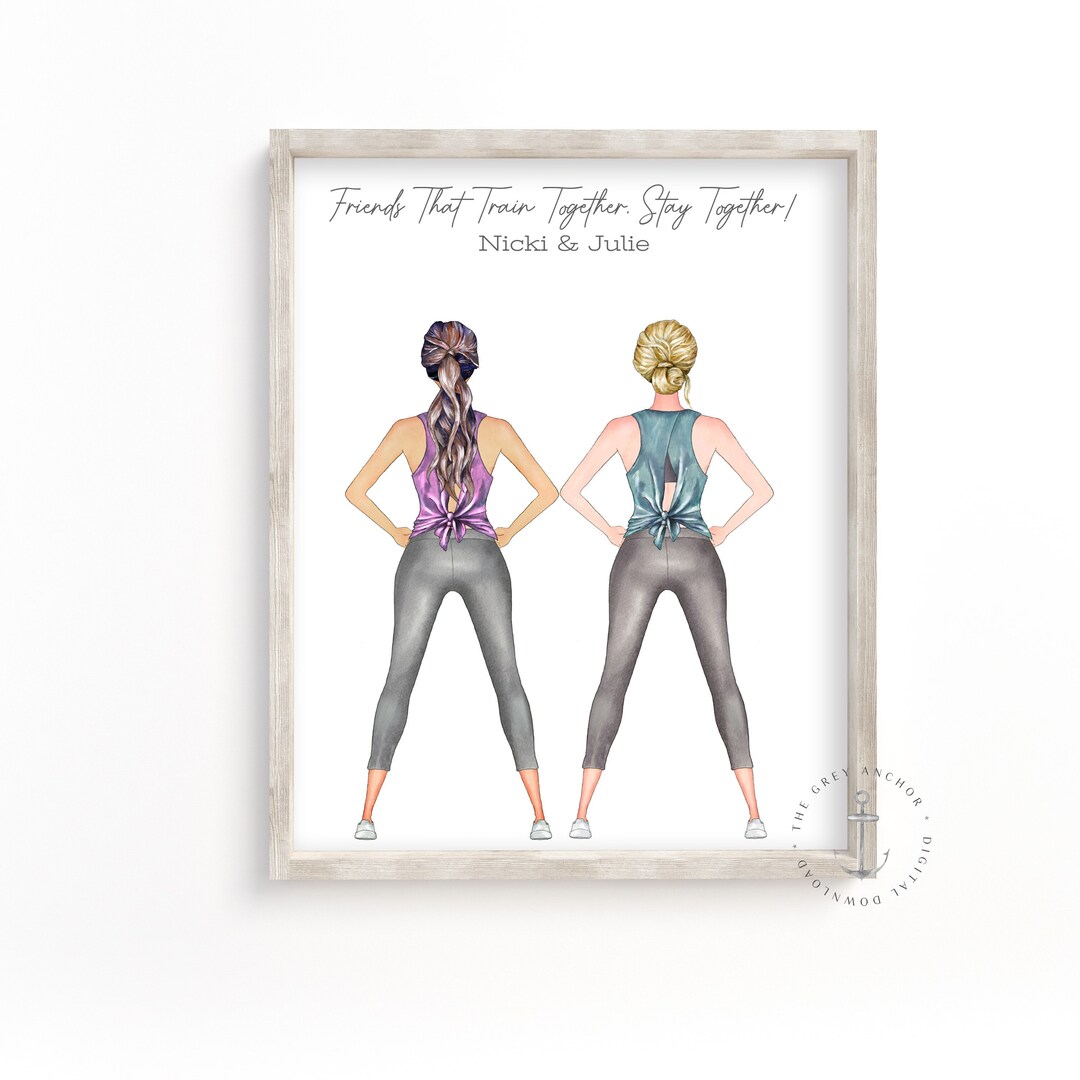 Best Friend Gym Digital Download Portrait Gym Friend Gift, Bridesmaid ...