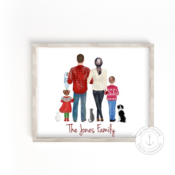 Personalized Family Portrait Digital Download Custom | Etsy