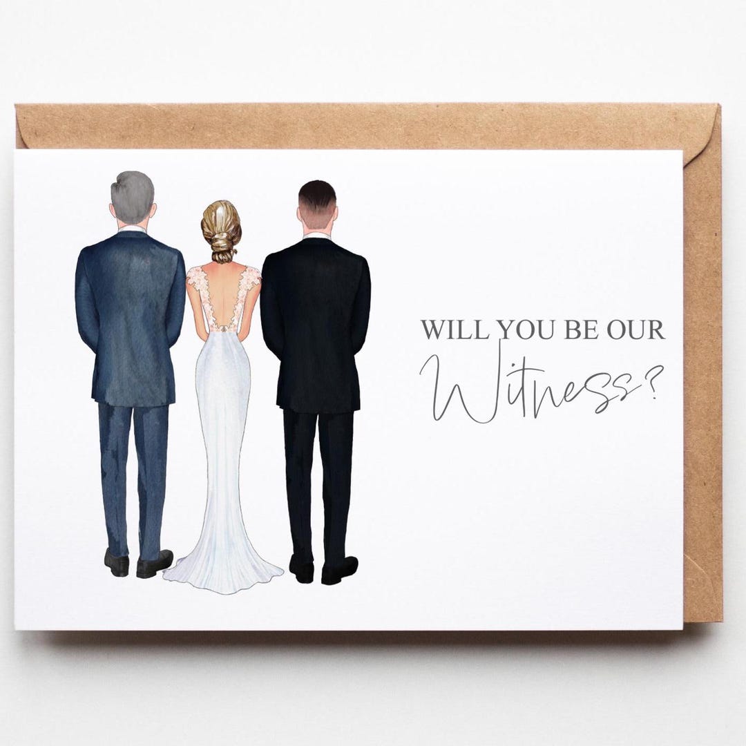 Personalized Wedding Day Greeting Card, Will You Be Our Witness? - Etsy