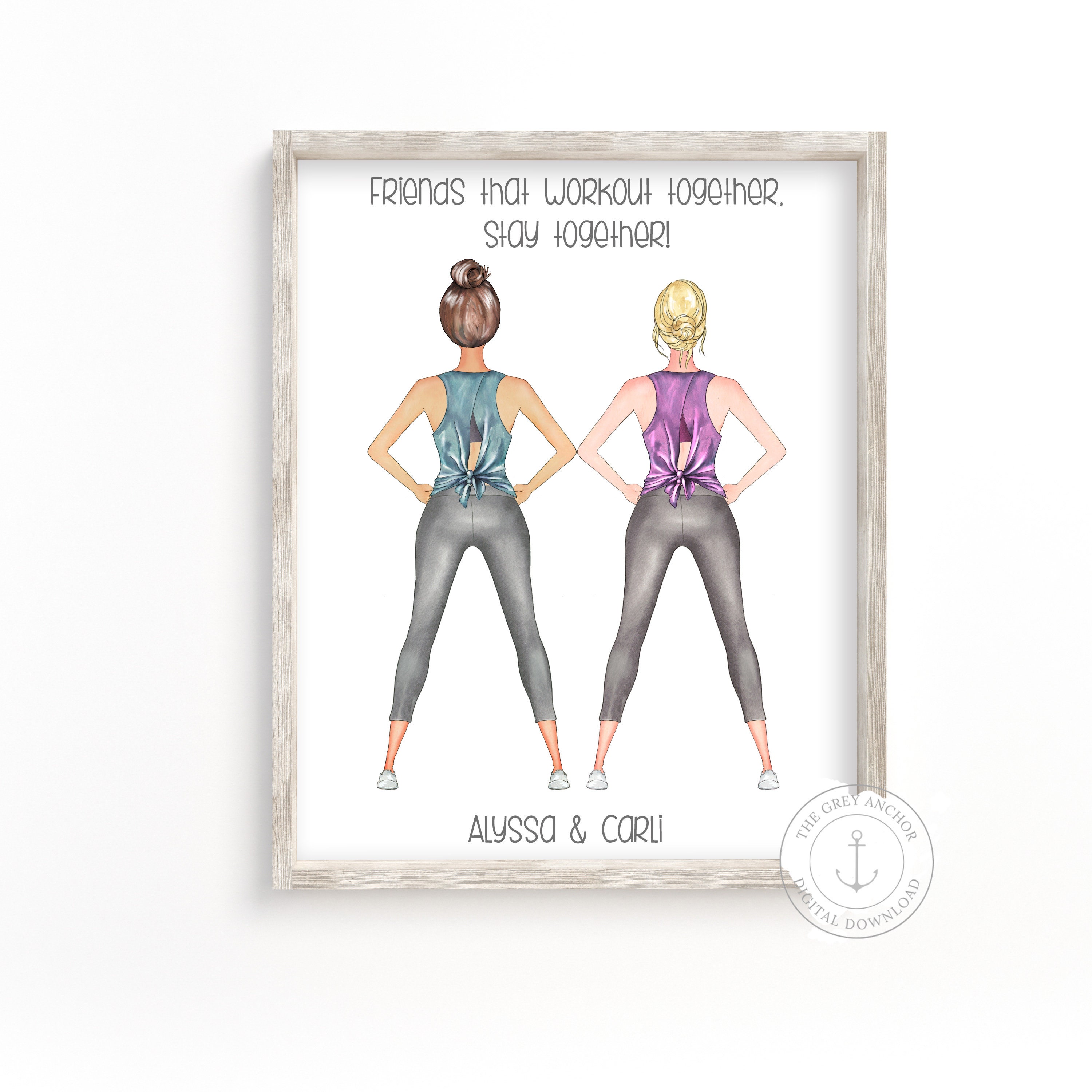 Best Friend Gym Digital Download Portrait Gym Friend Gift - Etsy