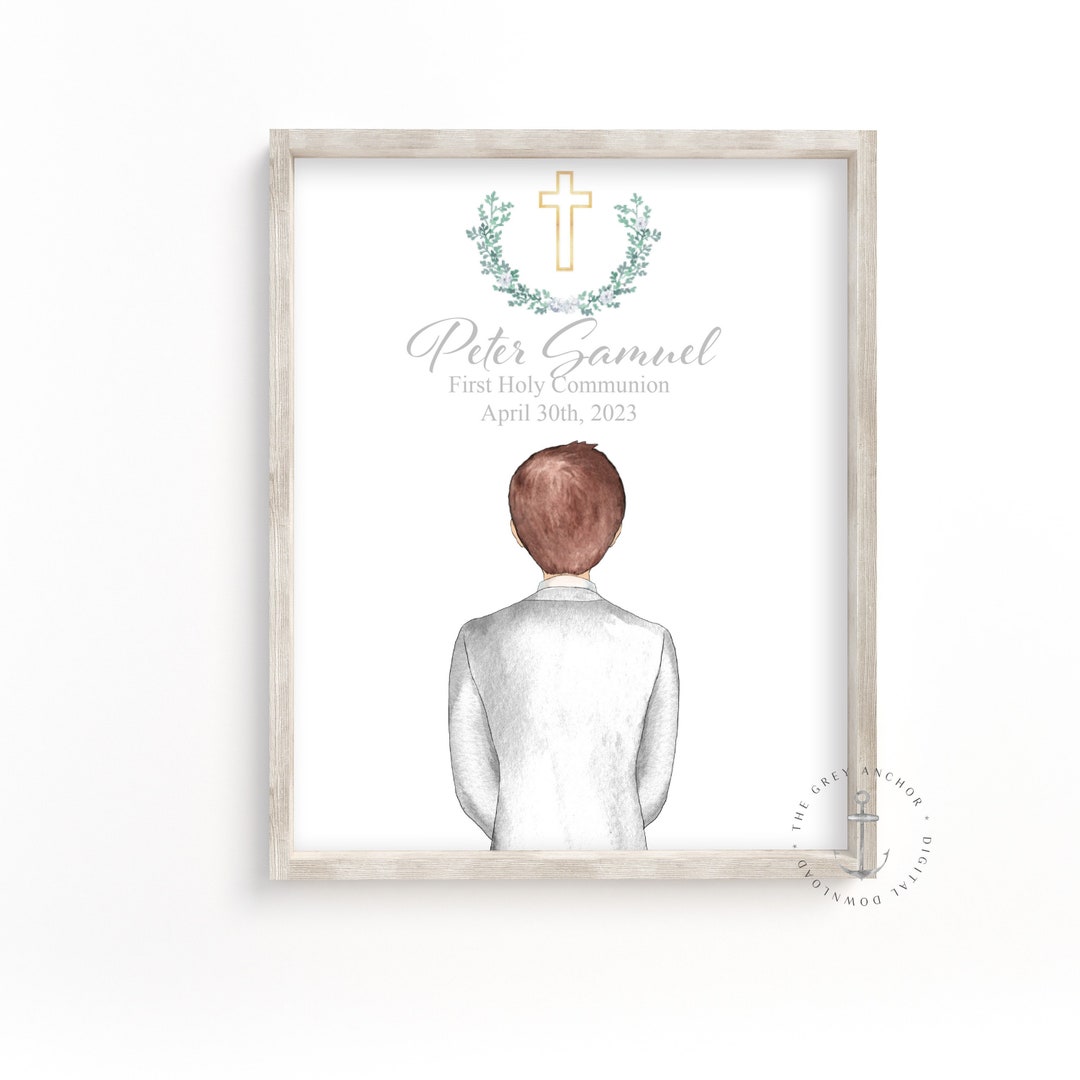Personalized Boys First Holy Communion Digital Print, 1st Holy ...
