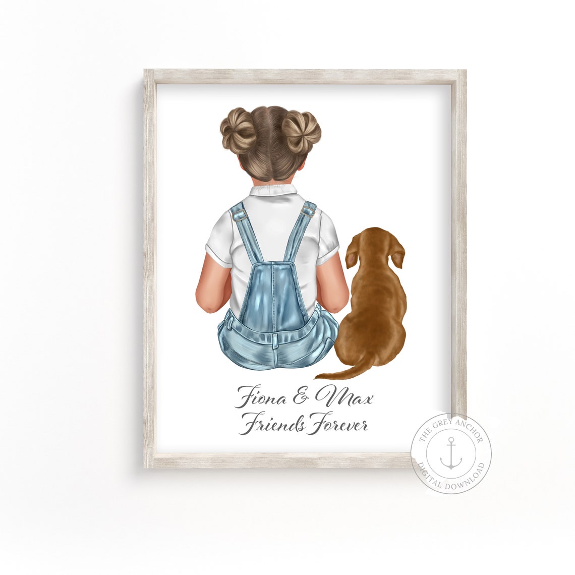 Child and Dog Printable Portrait Digital Download - Etsy