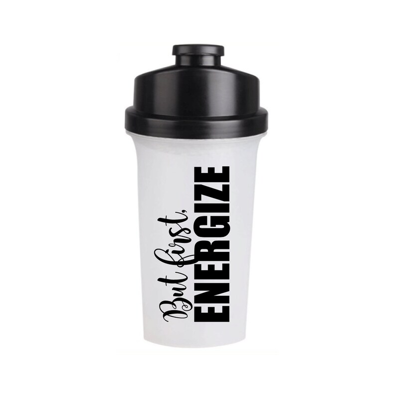 But First Energize Decal Personalized Custom Shaker Cup and - Etsy
