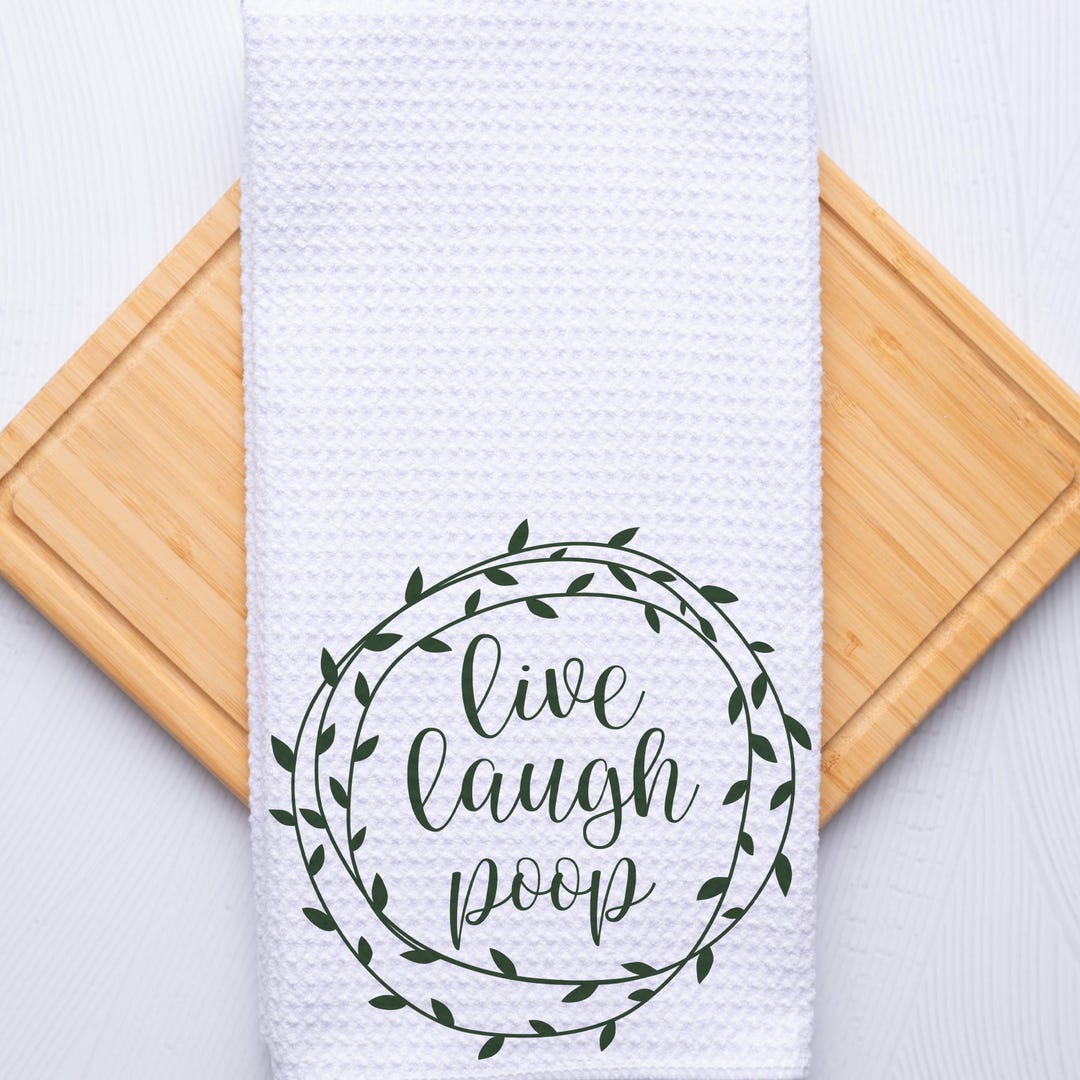 Live Laugh Poop Bathroom Hand Towel: Housewarming Bathroom Decor - Etsy