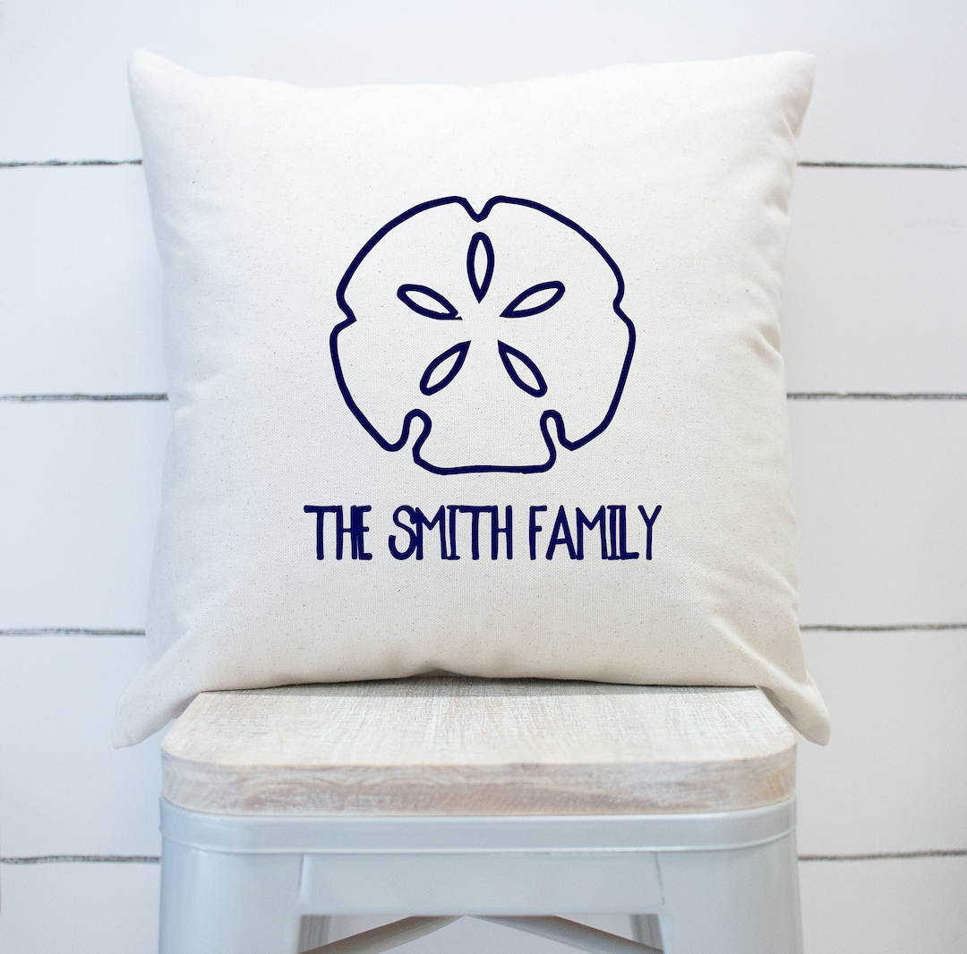 Personalized Sand Dollar Throw Pillow Decor Gift for Nursery, Wedding ...