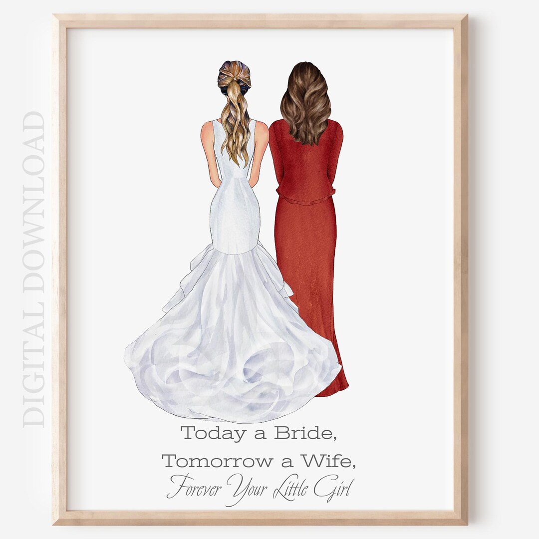 Mother of the Bride Personalized DIGITAL DOWNLOAD Portrait Wedding Gift ...