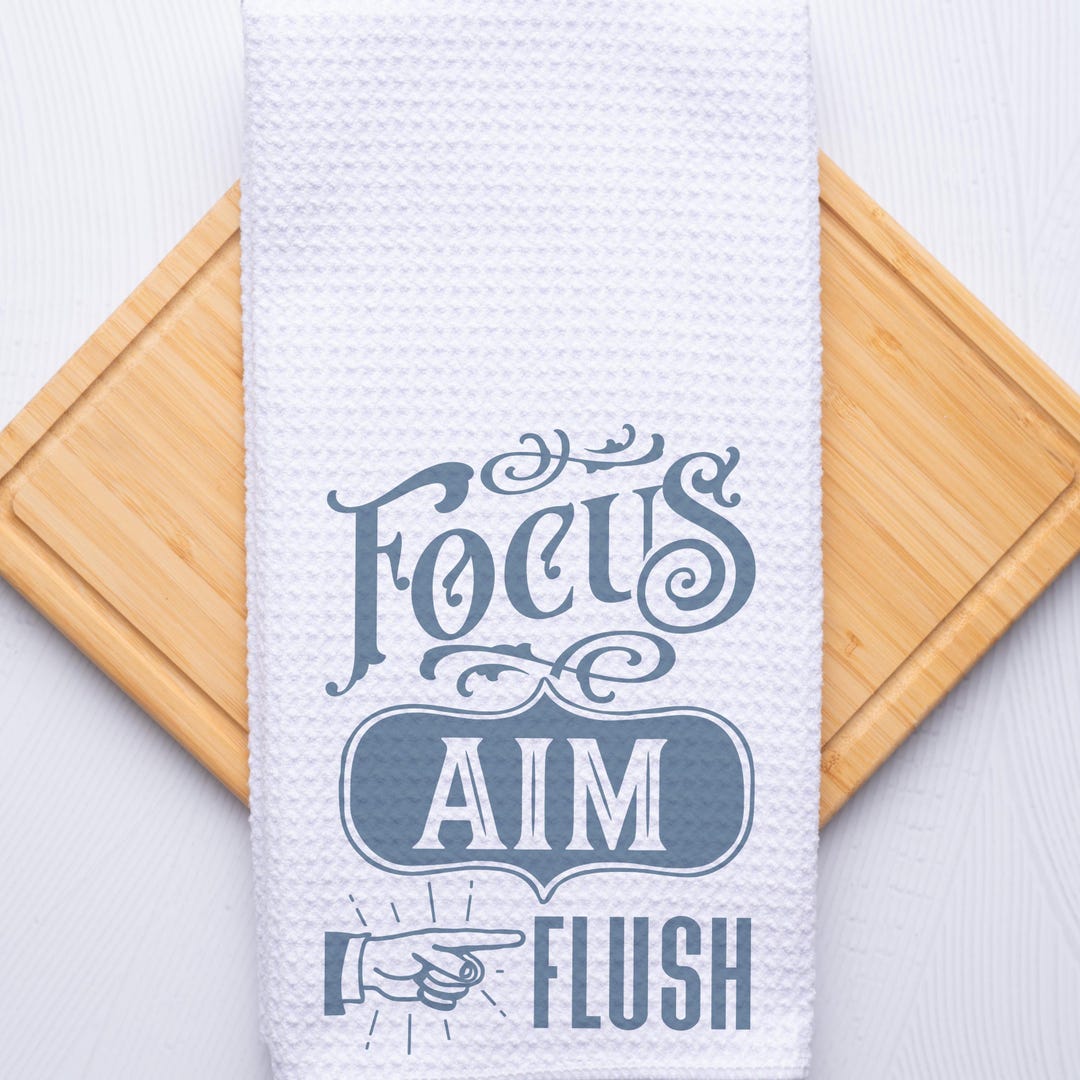 Focus Aim Flush Bathroom Hand Towel, Housewarming Gift, Gag Gift for ...