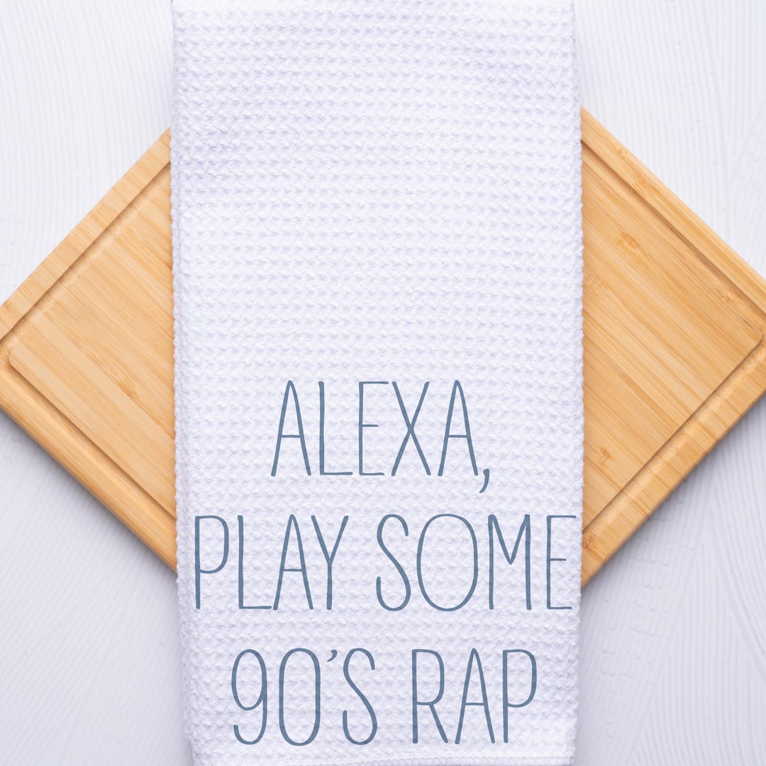 Alexa Play Some 90s Rap Personalized Waffle Weave Hand Towel, Custom ...