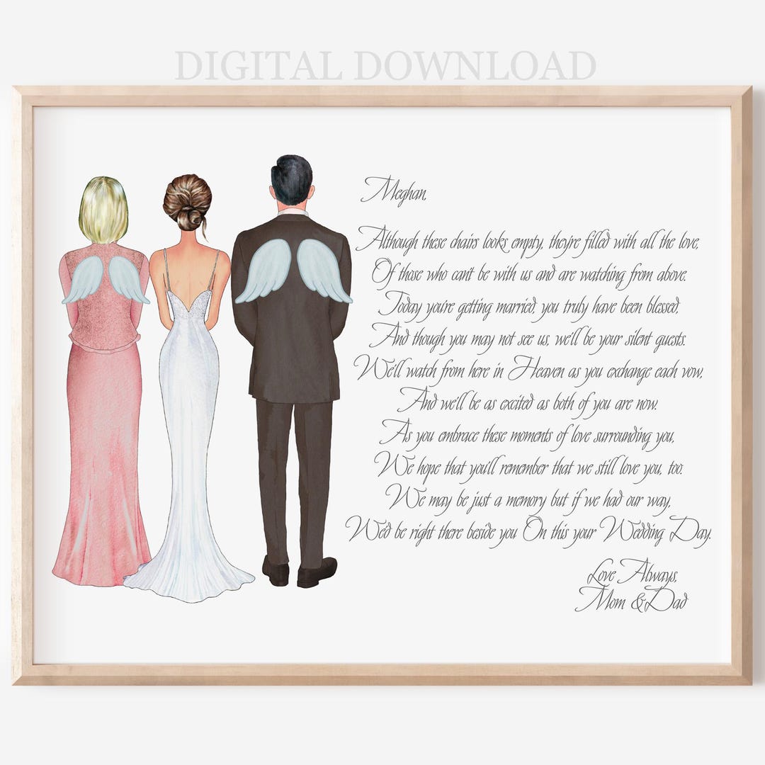 Parents of the Bride Personalized Memorial Gift, Printable Digital ...