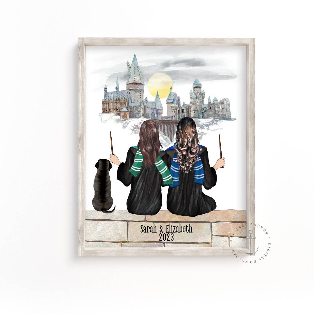 Personalized Wizard Girls Besties Best Friends, Digital Download ...