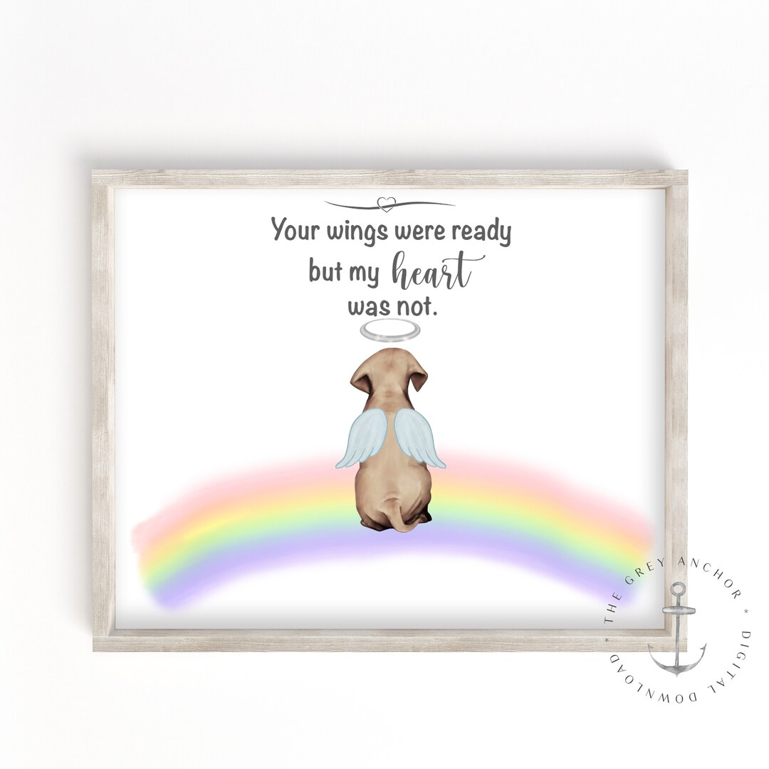 Rainbow Bridge Pet Memorial Portrait Personalized Digital Download ...