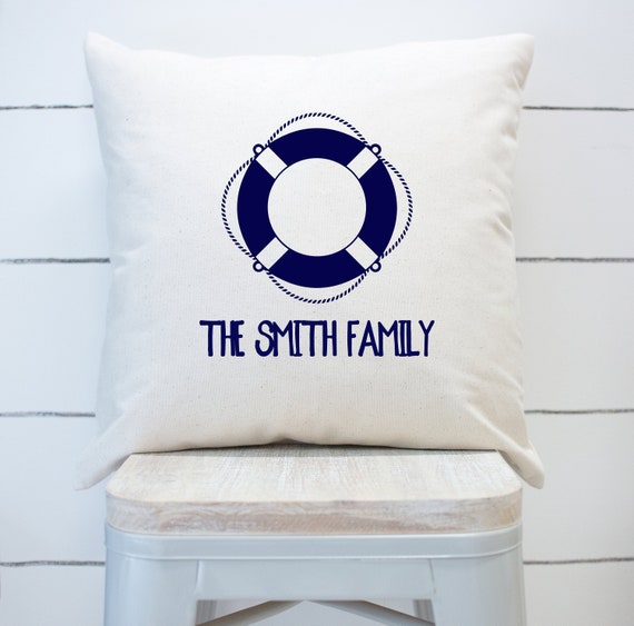 Personalized Life Preserver Throw Pillow Beach House Decor - Etsy