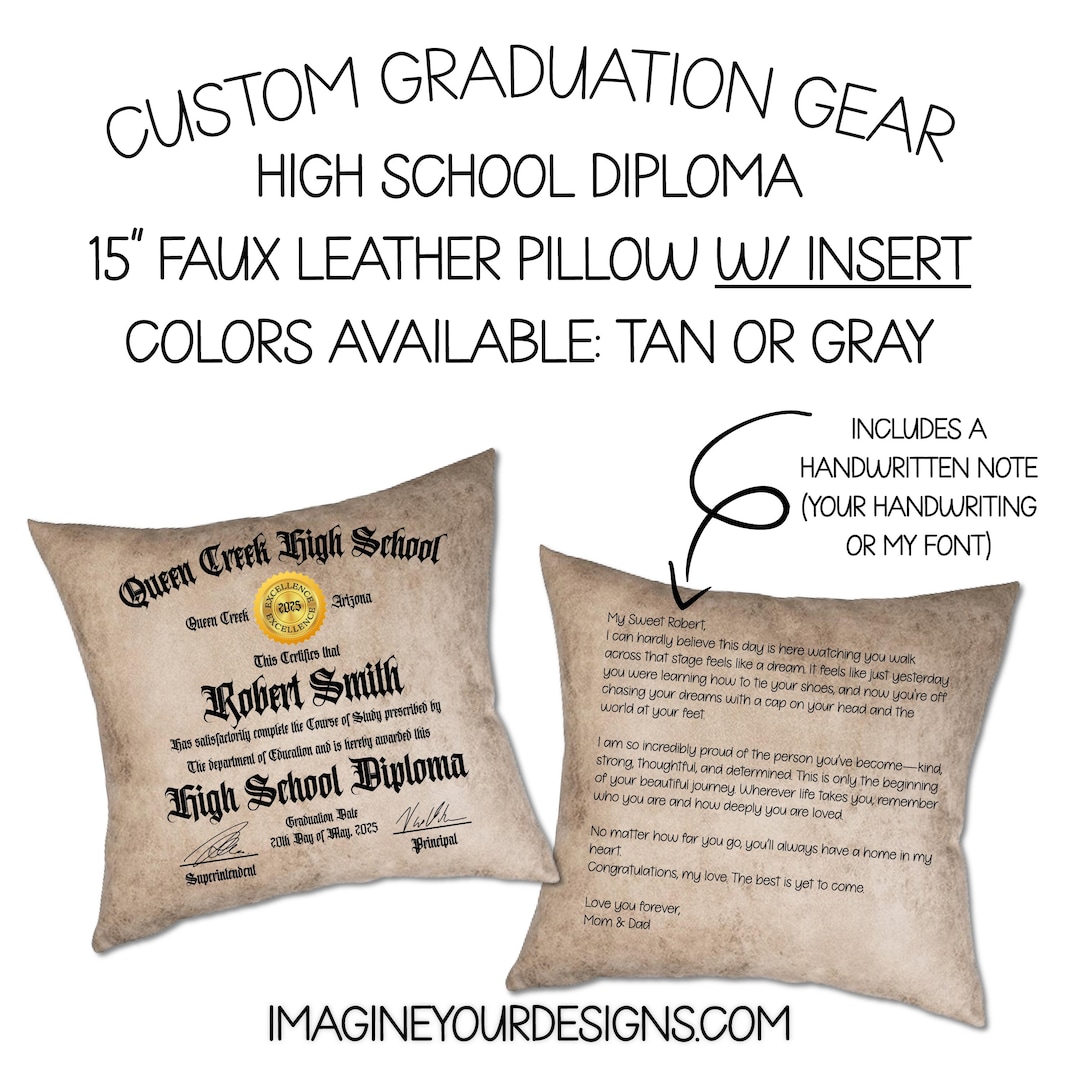 2025 Graduation Pillow With Handwritten Note, Custom High School ...