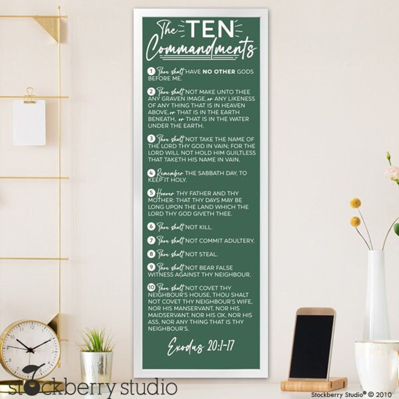10 Commandments Wall Art - Etsy