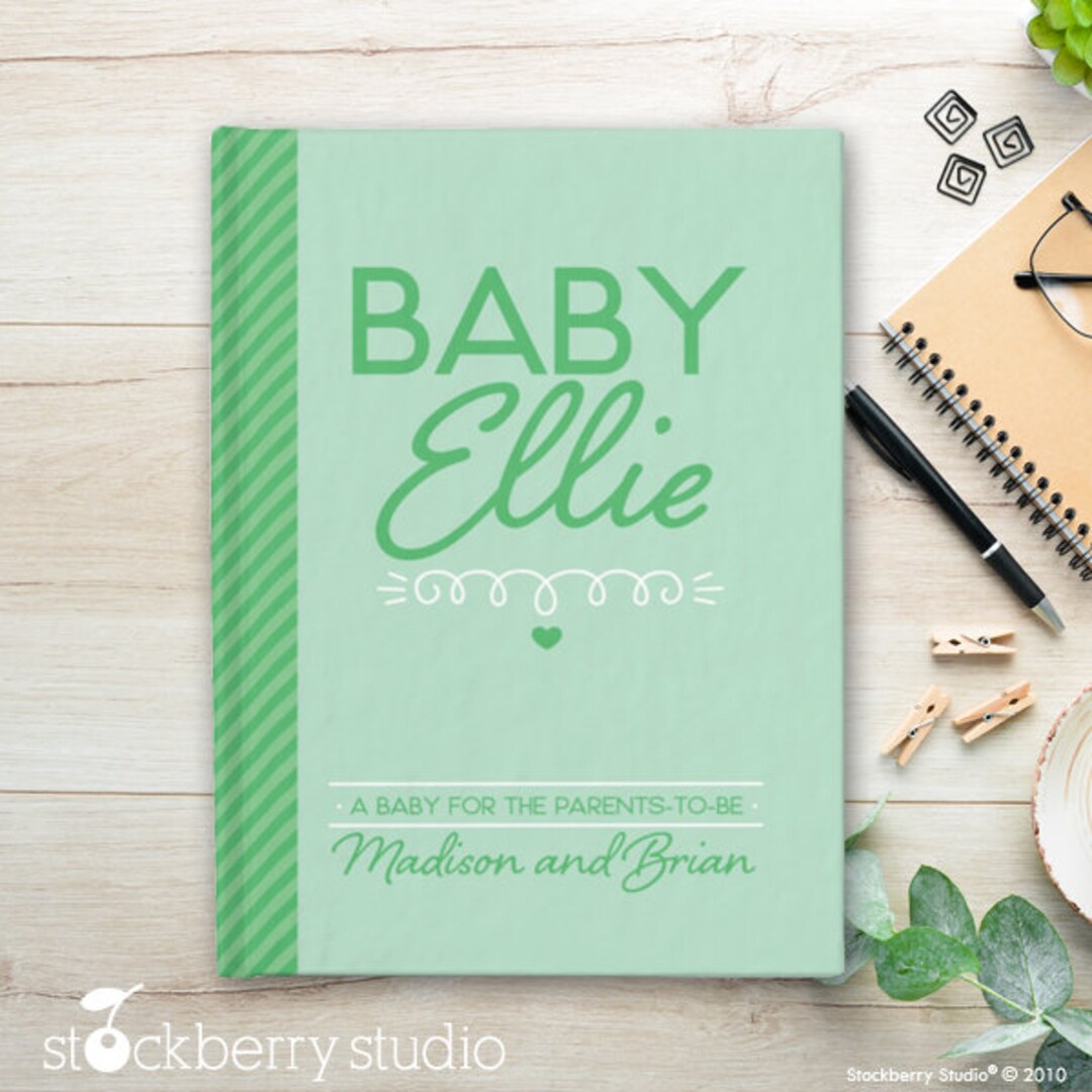 Advice and Wishes Baby Shower Guest Book Customized Small Notebook Name ...
