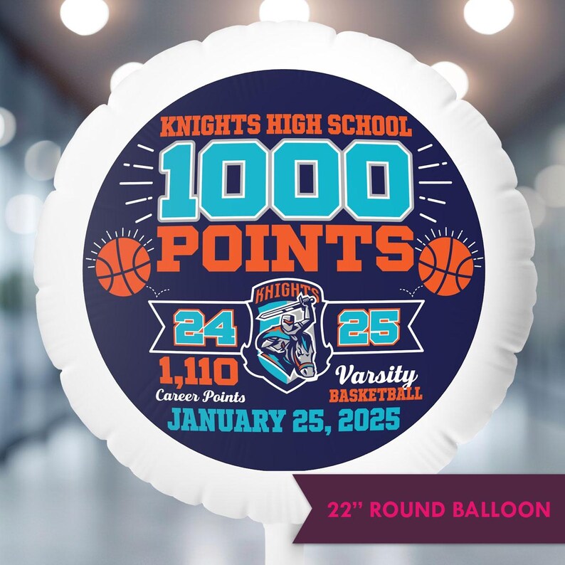 Basketball Player Balloon Personalized 1000 Points Senior Night Gift ...