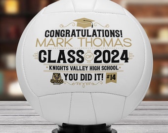 Graduation Gift Volleyball Custom With Name & School Logo for Him, Her ...