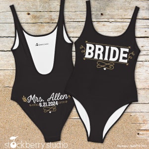 Bride One Piece Swimsuit Personalized Bridal Bathing Suit Bride to Be ...